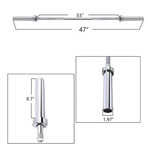 1441 Fitness 4ft Olympic Straight Bar with Collars | 7 kg